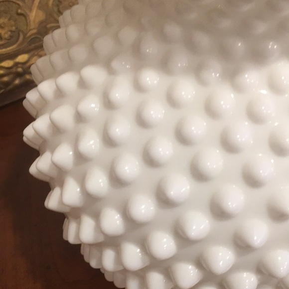 Fenton | Accents | Vtg Fenton Hobnail Milk Glass Ruffle Top Large Water ...